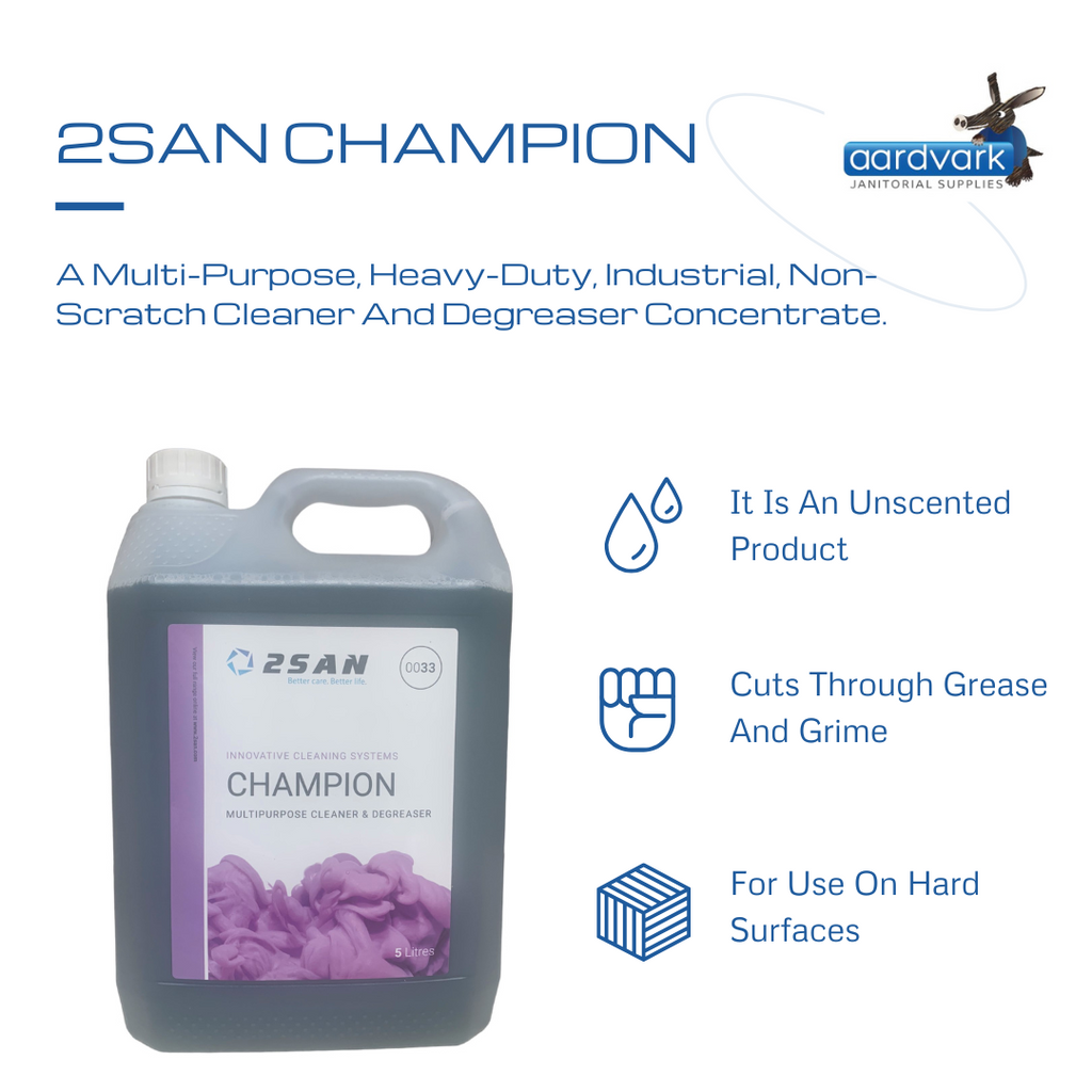 2SAN Champion Multipurpose Cleaner and Degreaser 5 Litres – Aardvark ...