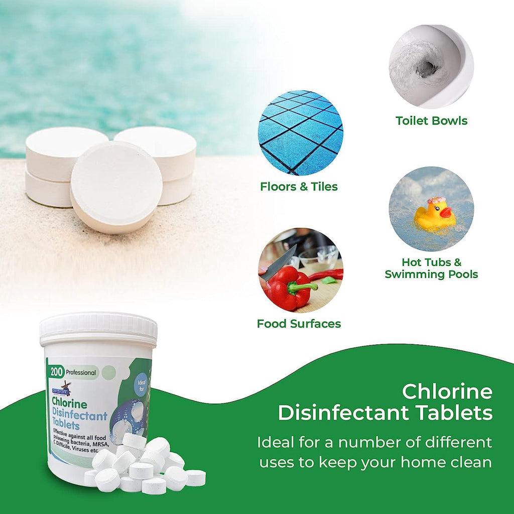 200 Professional Bleach Chlorine Disinfectant Tablets – Aardvark ...